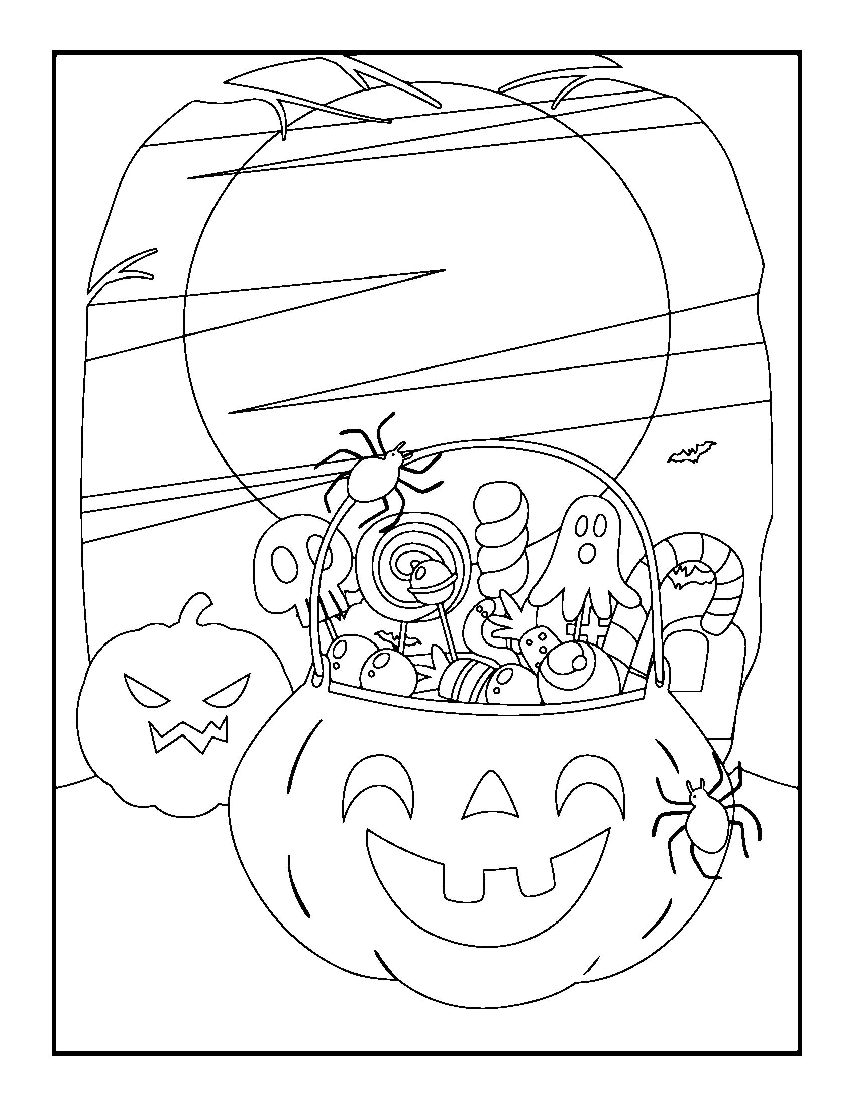 Coloring Book - 50+ Digital Pages Trick or Treat Cute Halloween ...