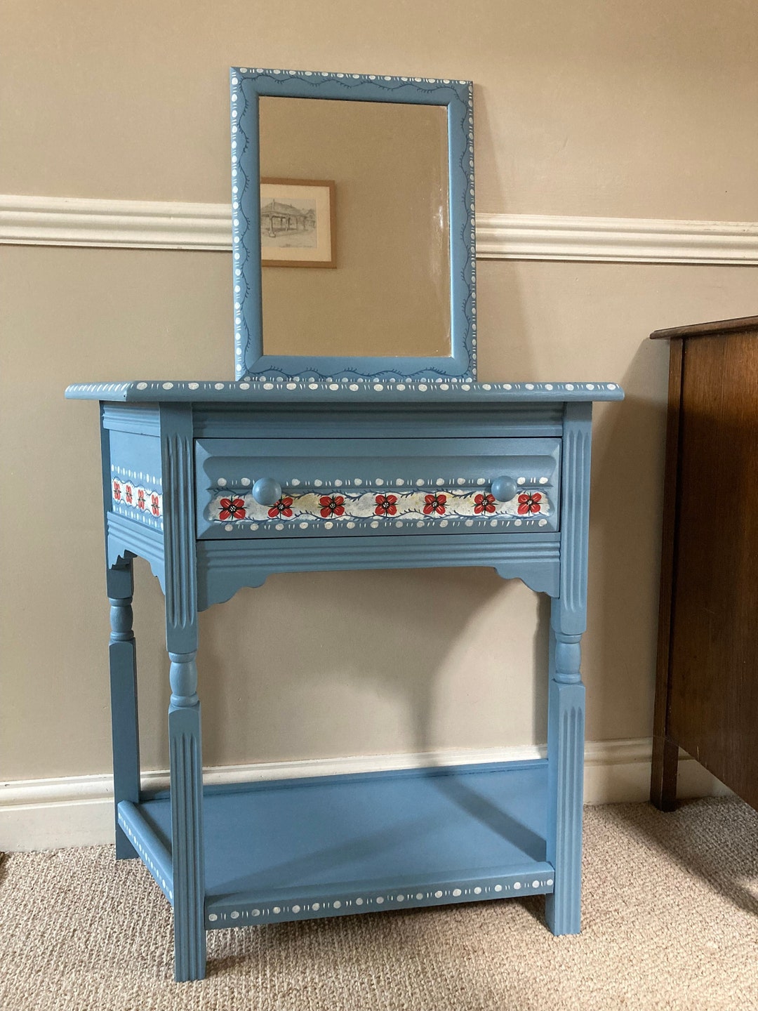 Handpainted Upcycled Hall/dressing or Console Table - Etsy UK