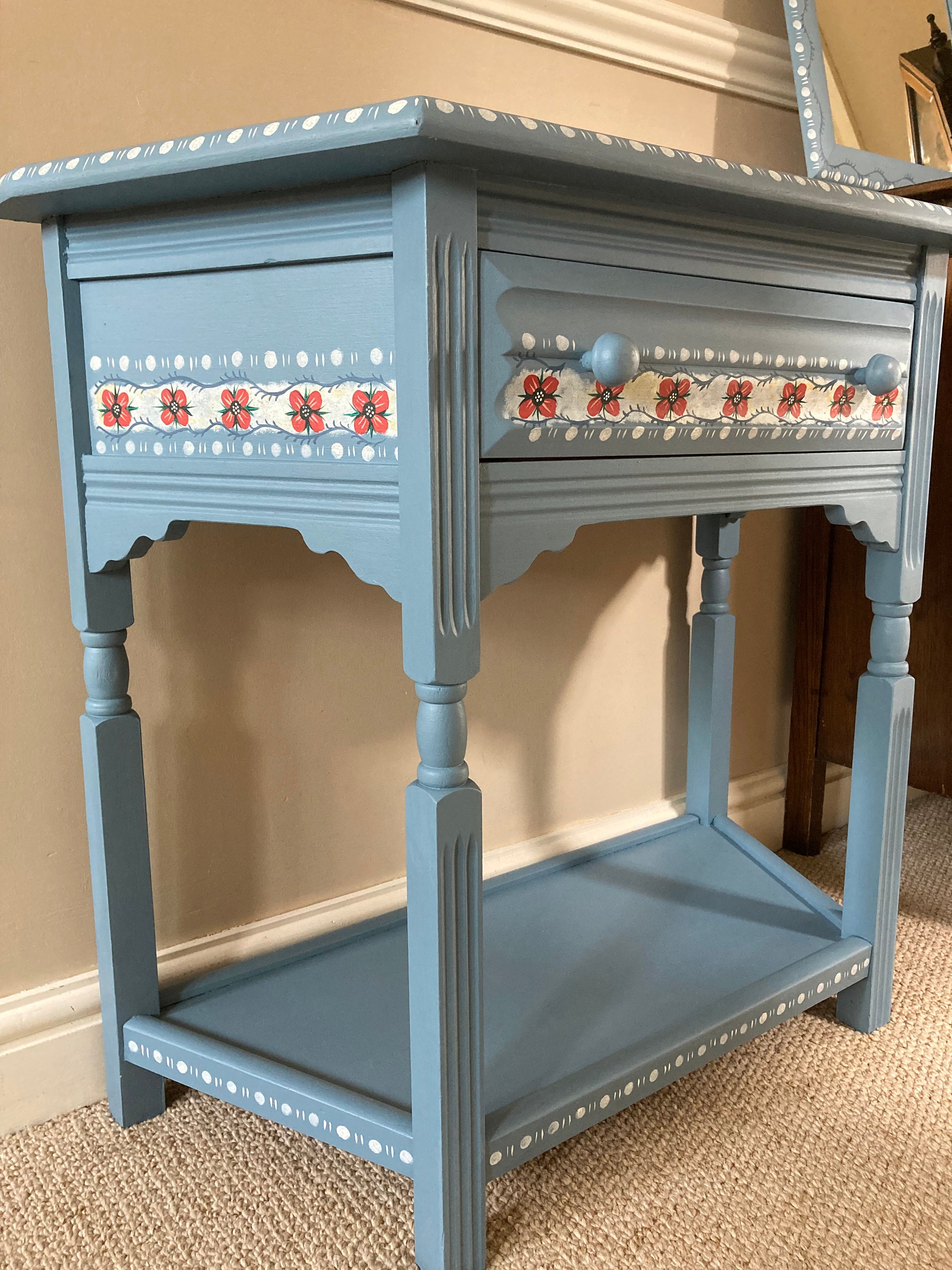 Handpainted Upcycled Hall/dressing or Console Table - Etsy UK