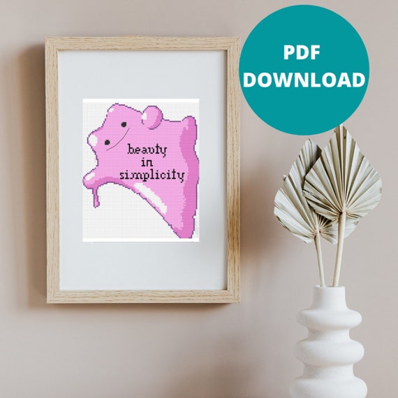 Ditto Beauty in Simplicity Pokemon Cross Stitch Digital - Etsy