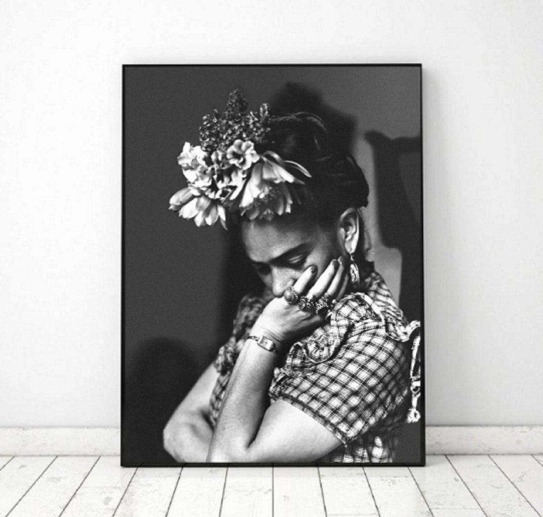 Portrait Frida Khalo Printable, Black White Frida Kahlos Art Print ...