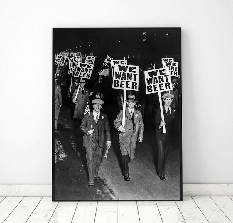 We Want Beer Photo Printable, Vintage Photo Bar Decor, Black and White ...