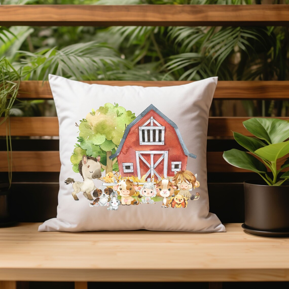 Farm Animals Watercolor, Farmer PNG, Kids Sublimation Design, Farmer ...