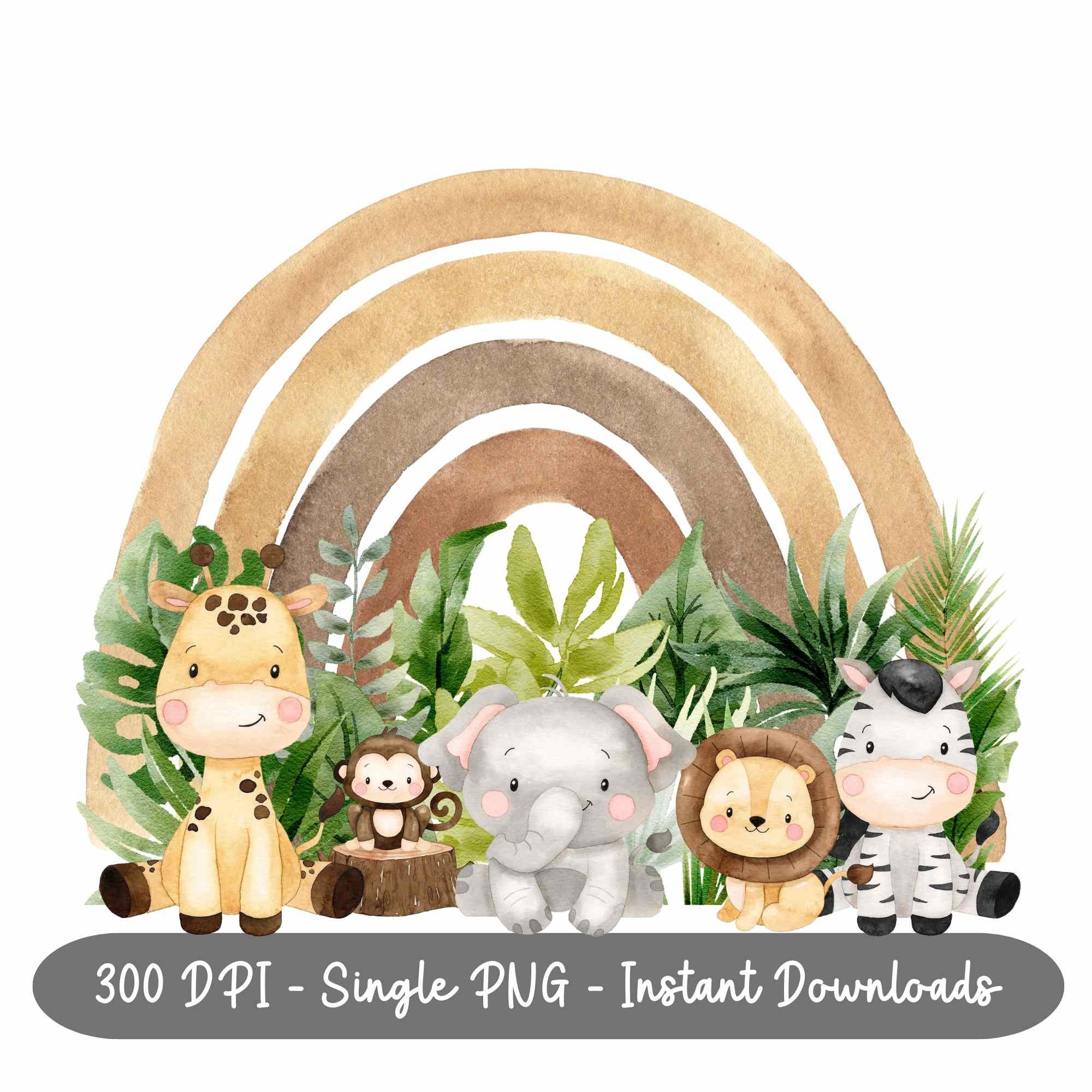 Safari Baby Animals PNG Kids Animals Sublimation Safari - Etsy