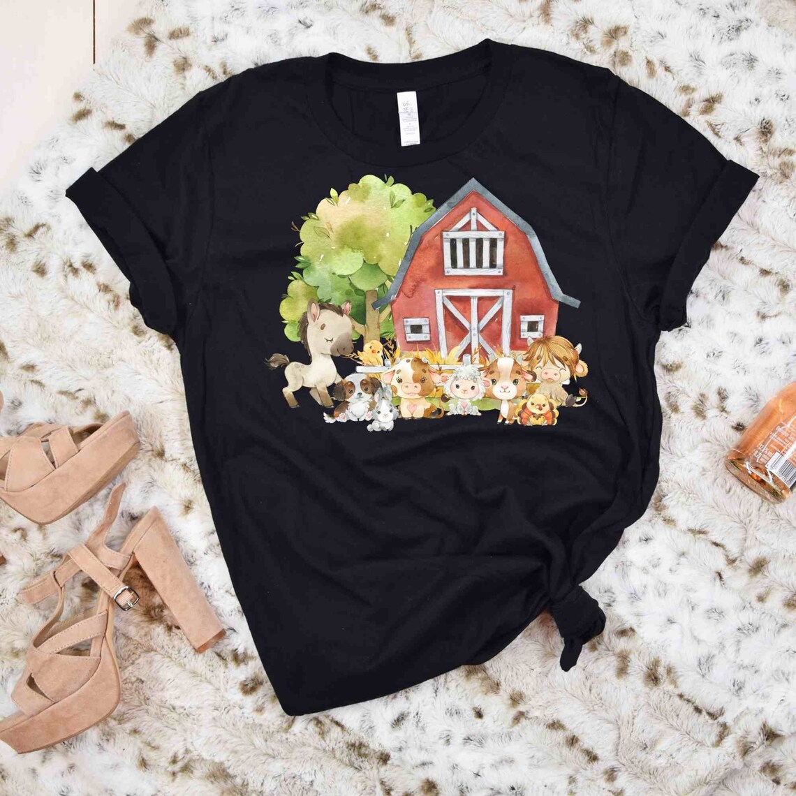 Farm Animals Watercolor Farmer PNG Kids Sublimation Design - Etsy