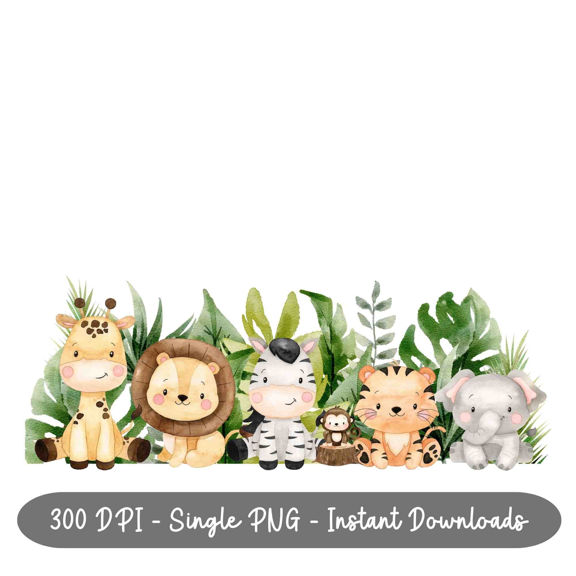 Safari Baby Animals PNG Kids Animals Sublimation Safari - Etsy