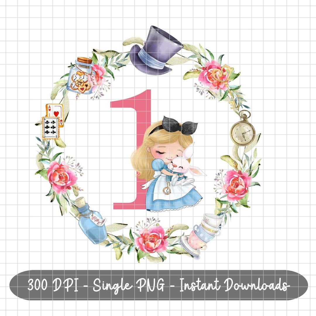 Whimsical Alice First Birthday Digital Design Alice & Rabbit Party ...