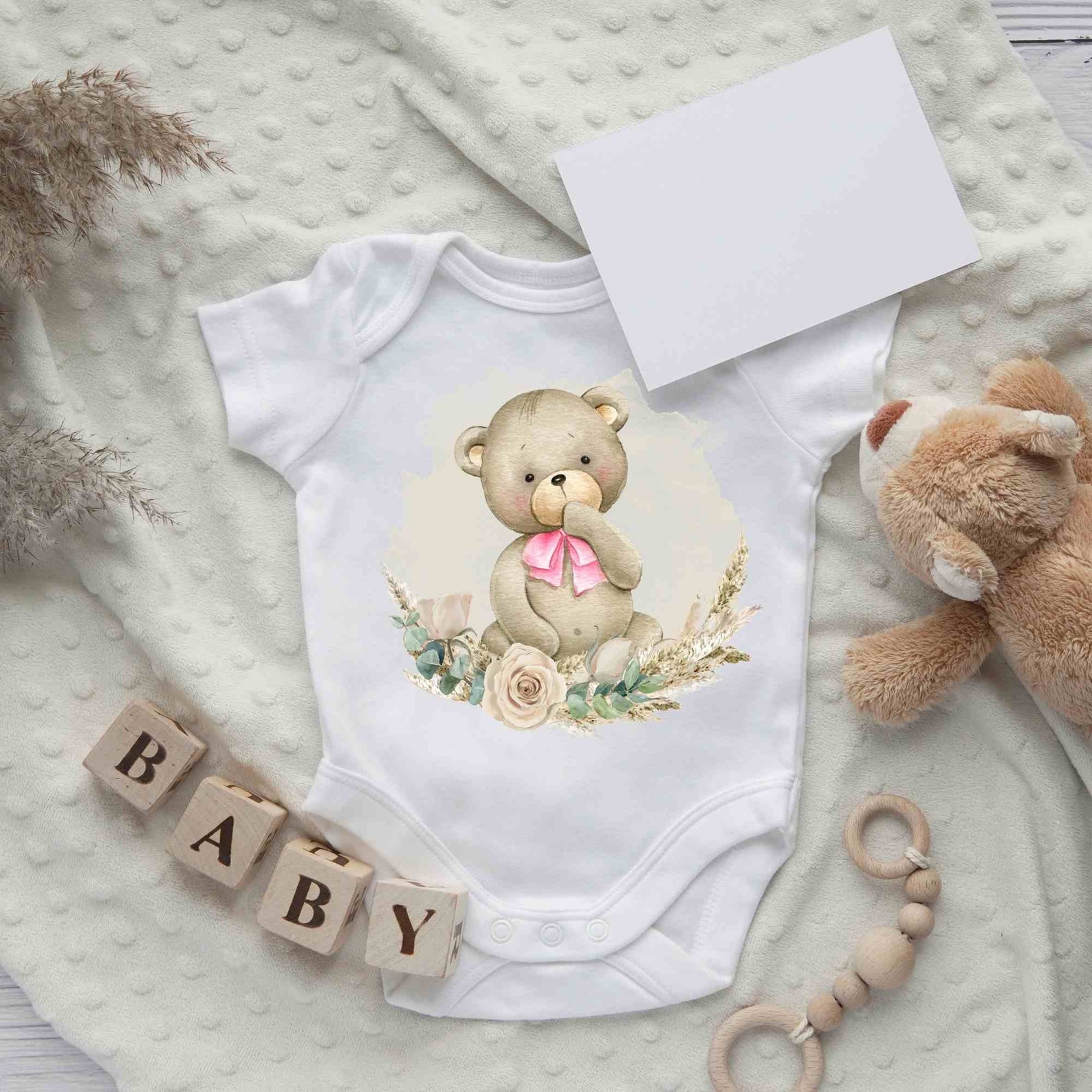 Baby Bear Sublimation Design PNG, Pink and Green Toddler Sublimation ...