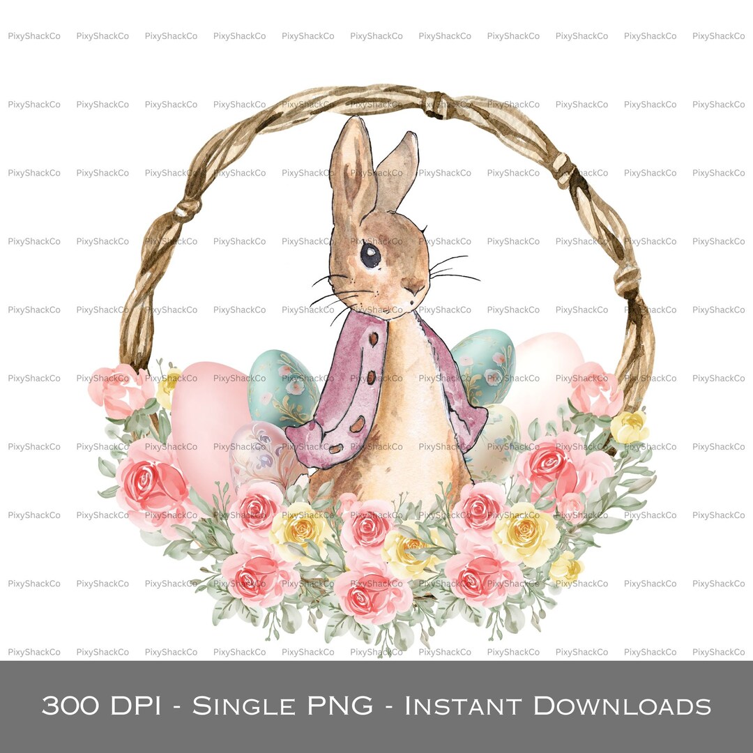 Peter Rabbit Spring PNG, Peter Rabbit Card Design, Kids Sublimation ...