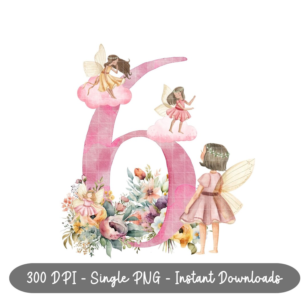 Cute Pink Fairy Wildflower Six PNG, Fairies Sublimation Design, Fairy ...