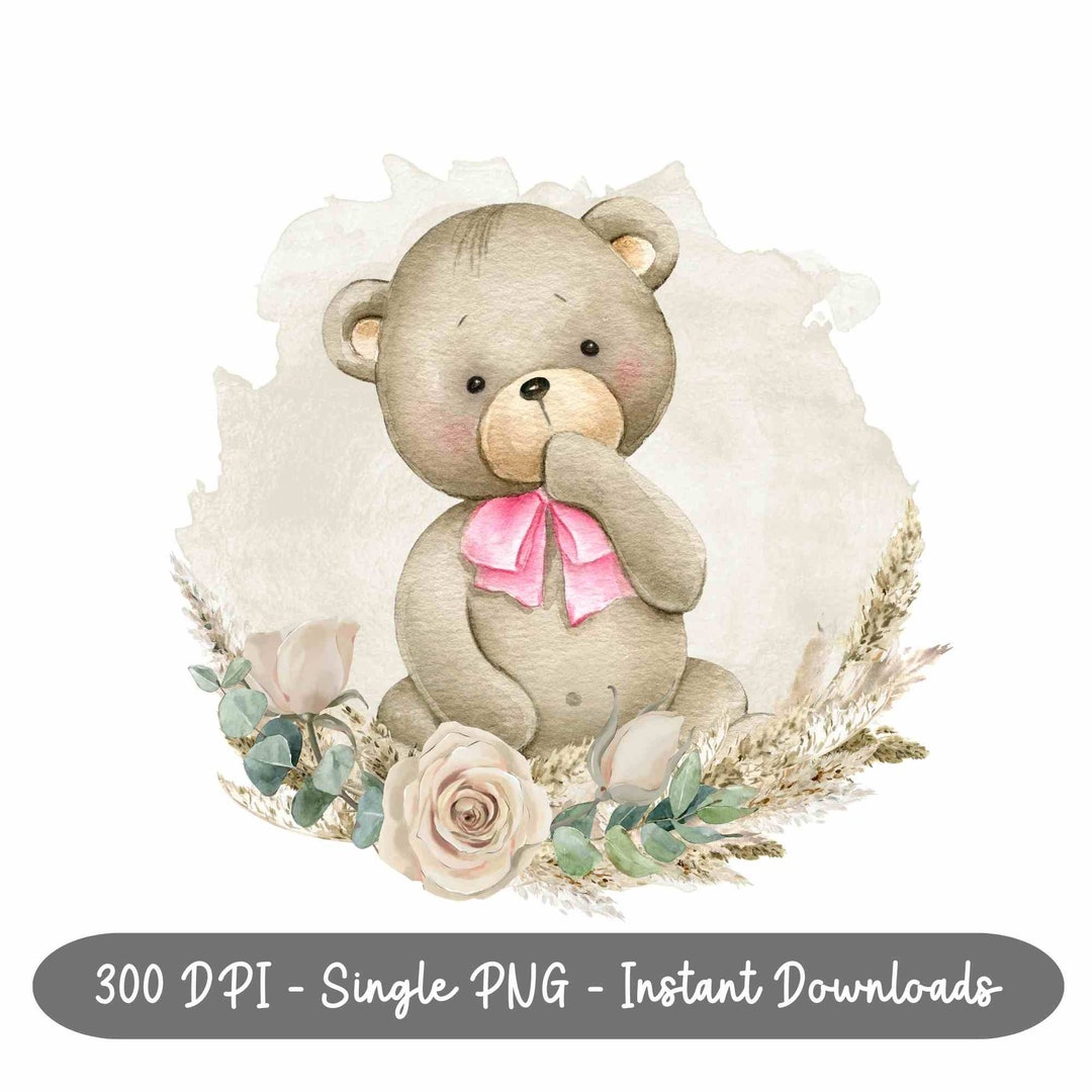 Baby Bear Sublimation Design PNG, Pink and Green Toddler Sublimation ...