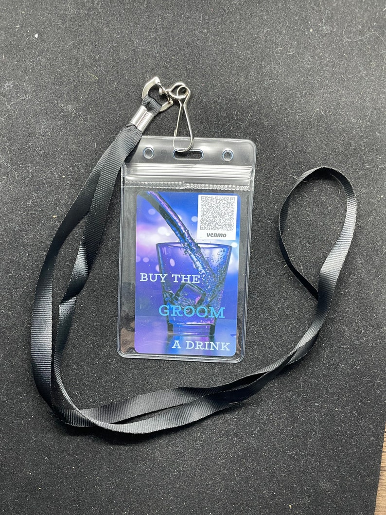 Bachelor Party QR Code Lanyard Buy the Groom A Drink Use YOUR QR Code ...