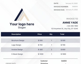 Canva Pro Invoice - Etsy