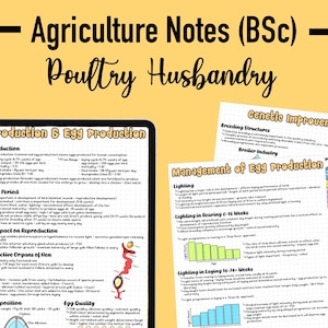 AGRICULTURE NOTES - Poultry Husbandry - Etsy