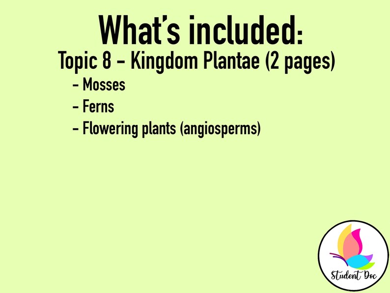 BIOLOGY NOTES A LEVEL - Kingdom Plantae - Etsy