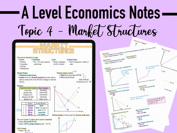 ECONOMICS NOTES A LEVEL Market Structures - Etsy