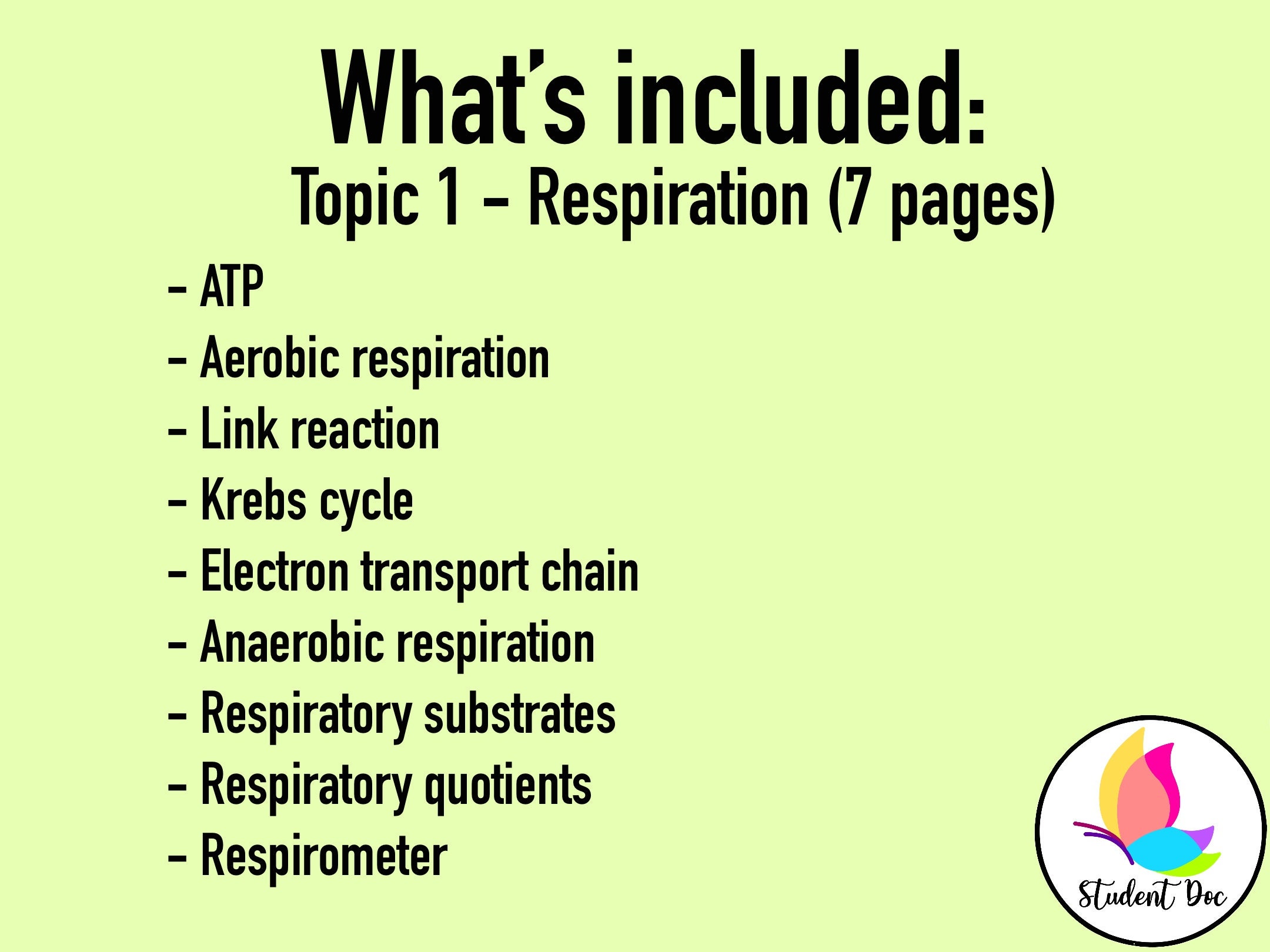 BIOLOGY NOTES A LEVEL - Respiration - Etsy
