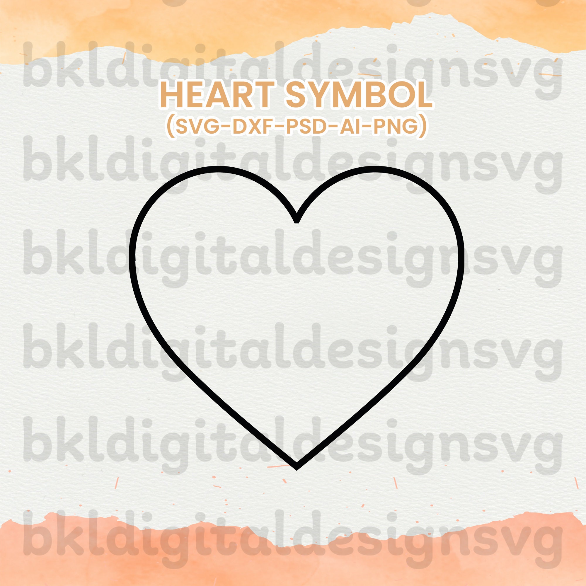 Heart Outline DIGITAL DOWNLOAD Heart SVG Heart Instant - Etsy