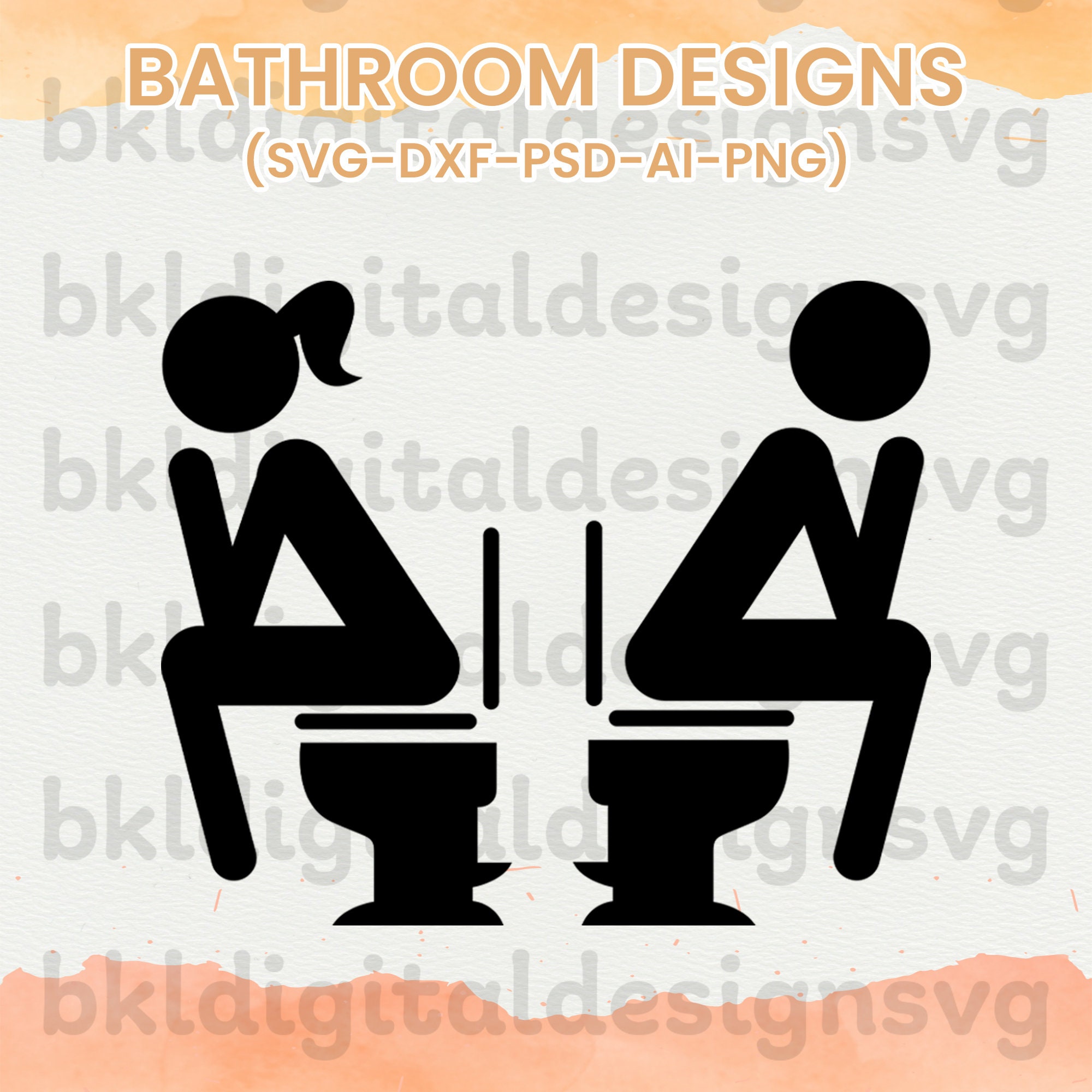 Bathroom Svg Digital Instant Download Bathroom Wood Sign Restroom ...