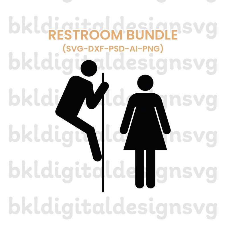 Bathroom Sign SVG Bundle, Restroom Symbols Vector Files, Toilet Signage ...