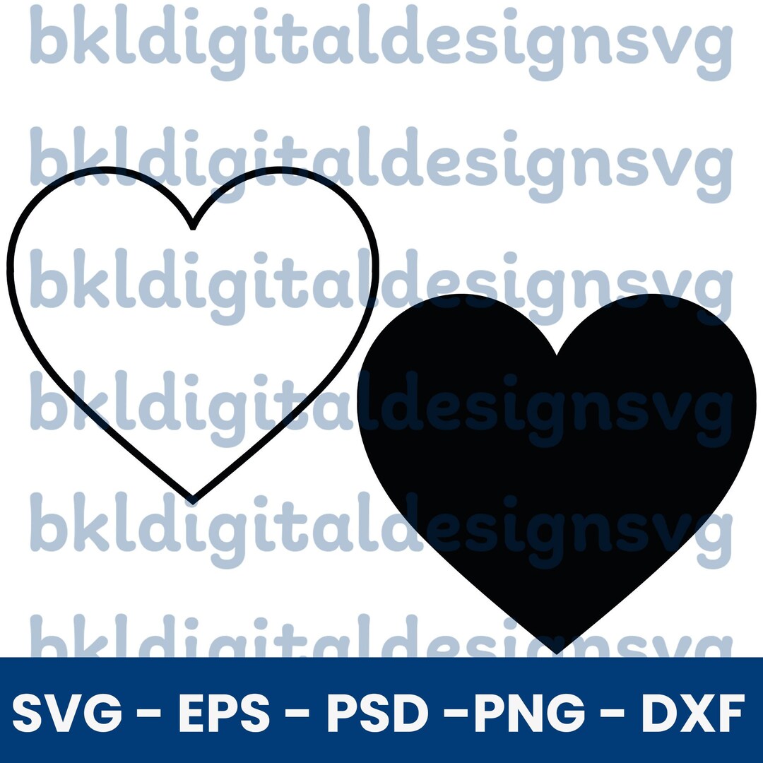 Heart Outline DIGITAL DOWNLOAD | Heart SVG | Heart Instant Download ...