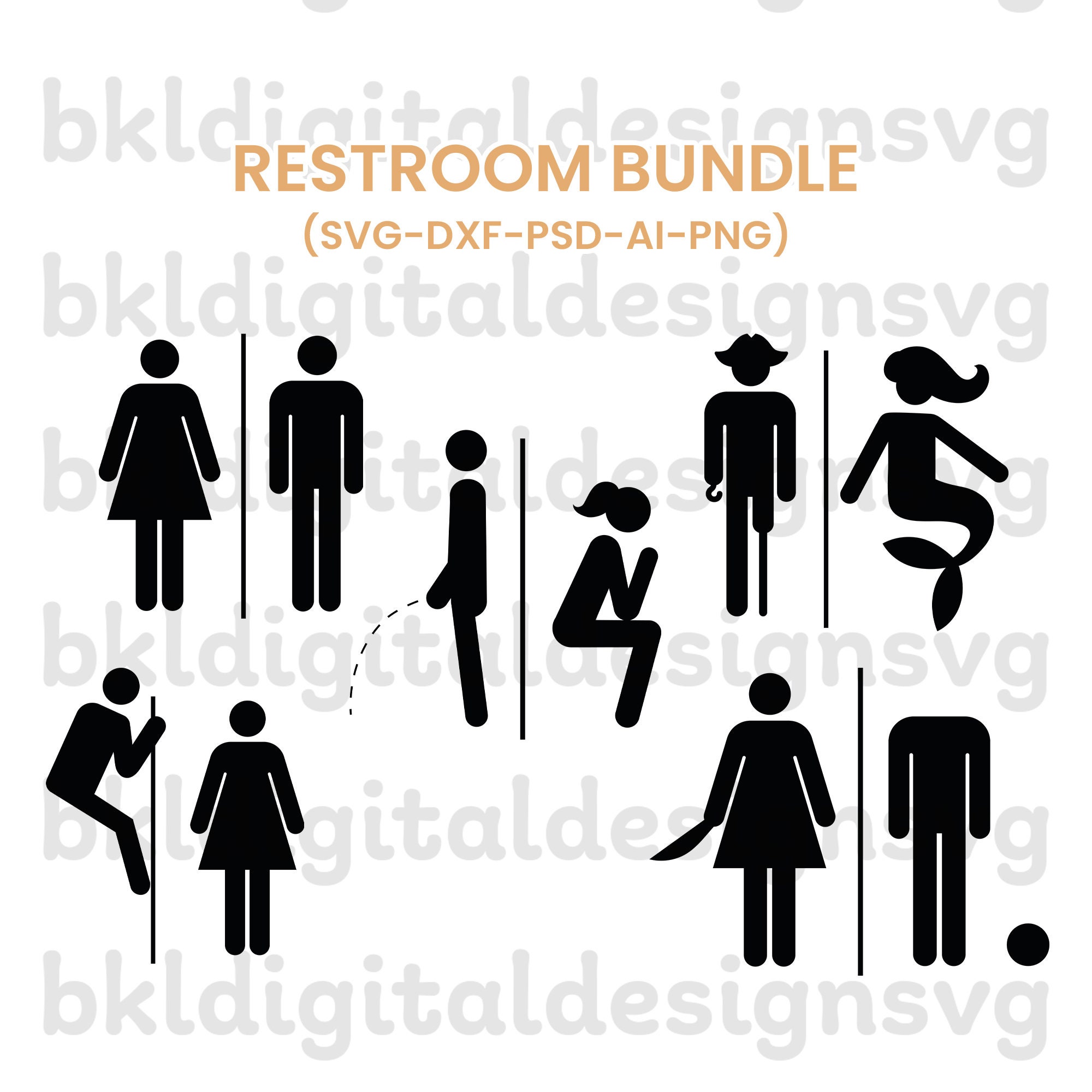 Bathroom Svg Restroom Svg Toilet Sign Vector Restroom Symbol Svg Bathroom Signs Svg Instant