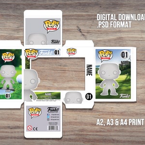 Funko Golf. Custom Funko Pop Box Template. Digital Download PSD Format ...