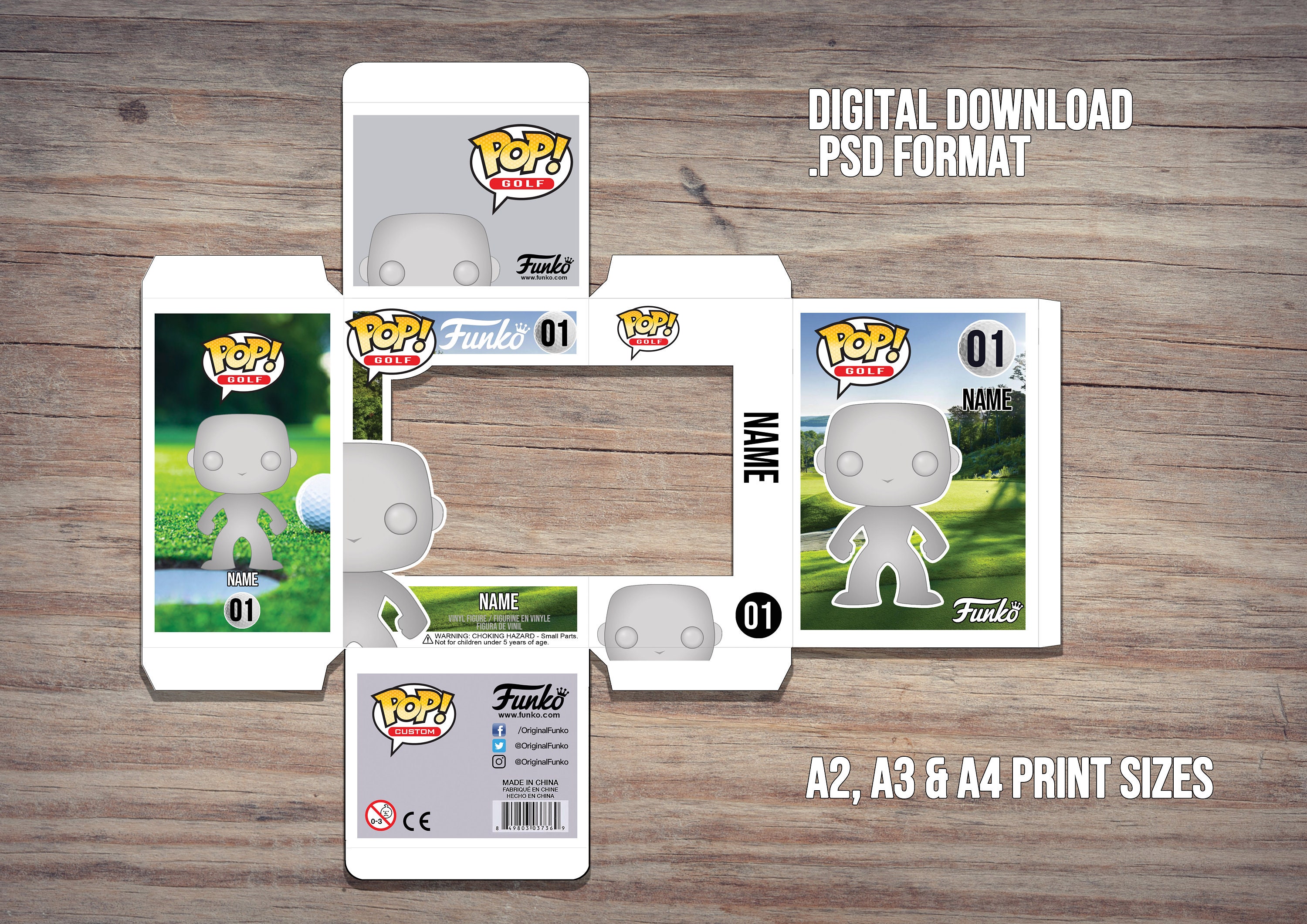 Funko Golf. Custom Funko Pop Box Template. Digital Download - Etsy Canada