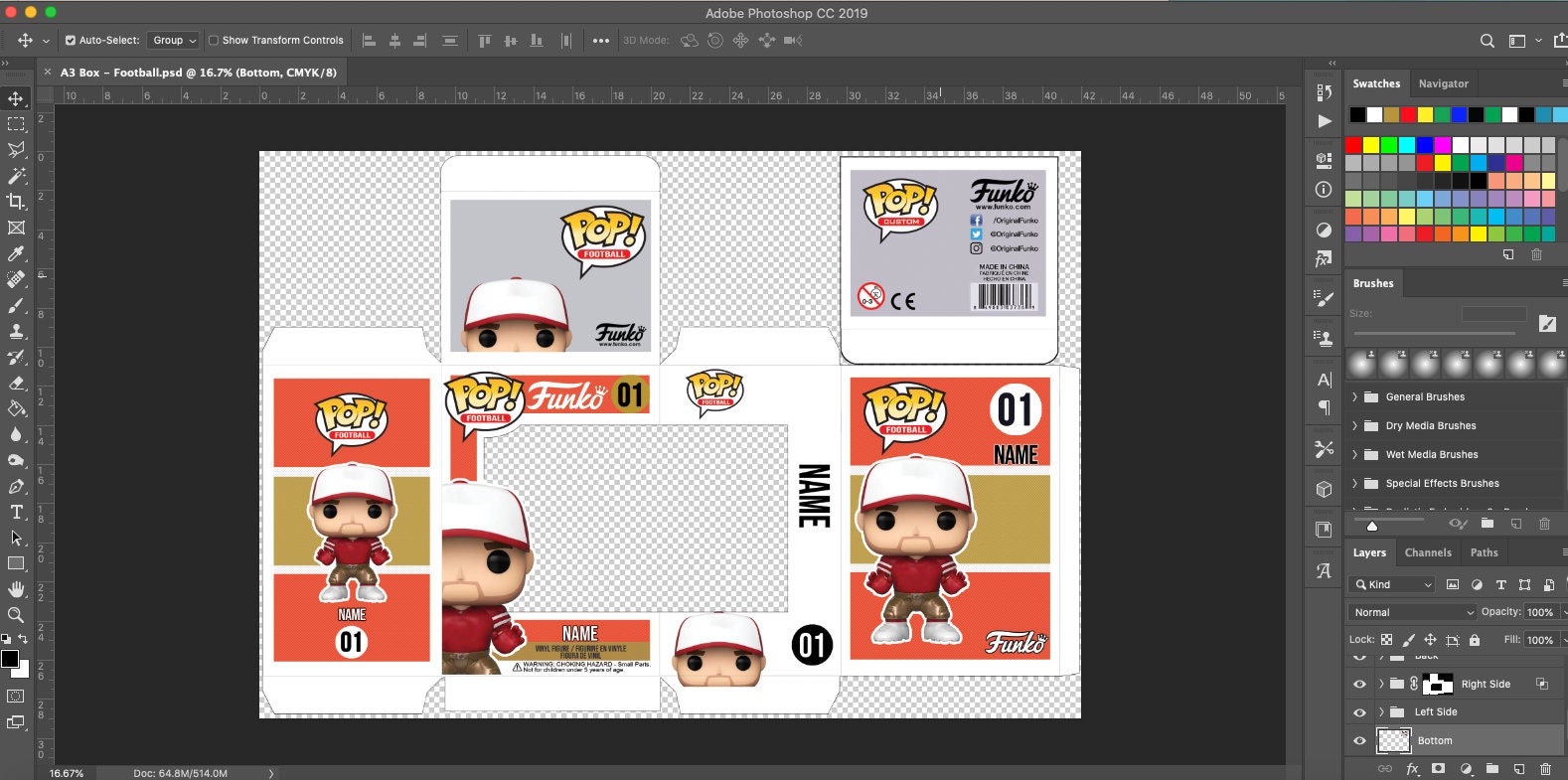Funko Football. Custom Funko Pop Box Template. DIY Digital - Etsy