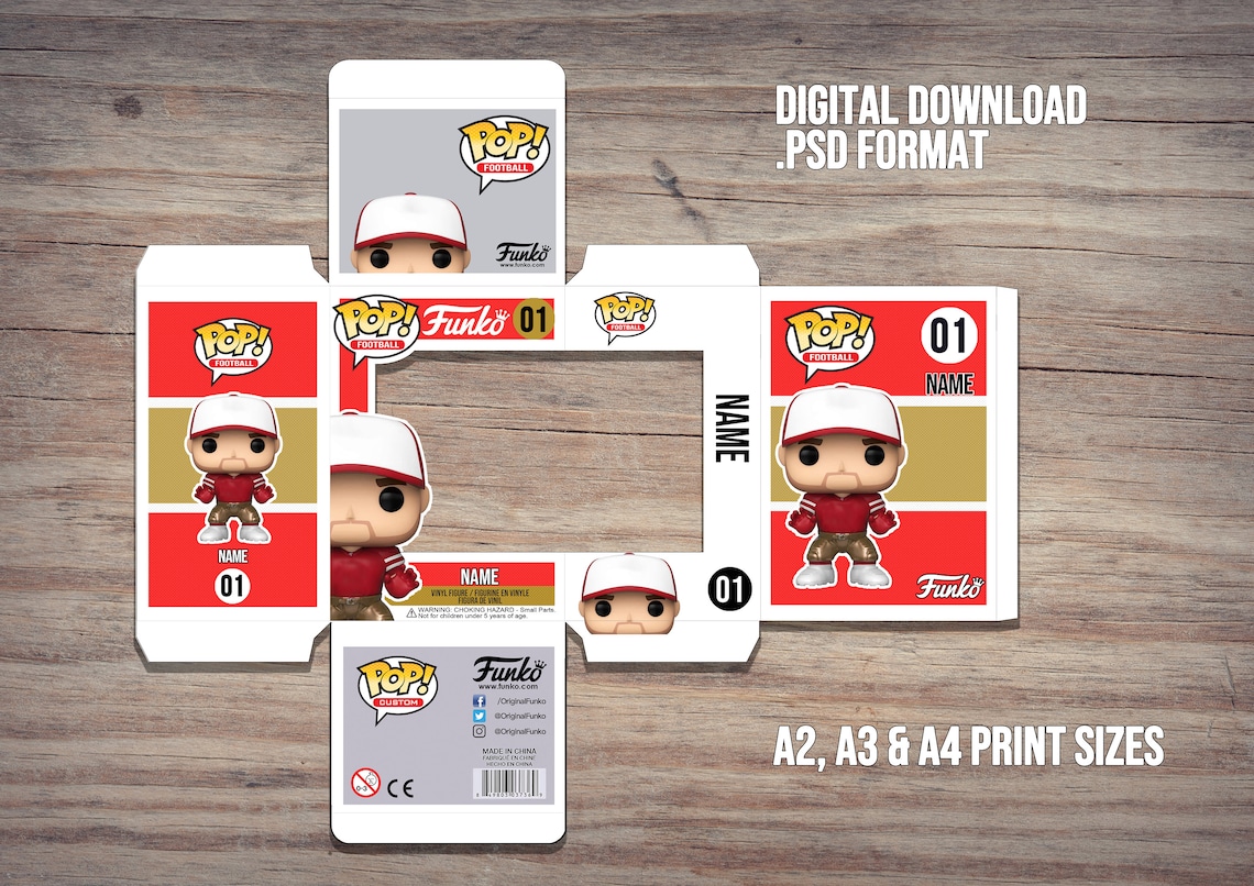 Funko Football. Custom Funko Pop Box Template. DIY Digital - Etsy
