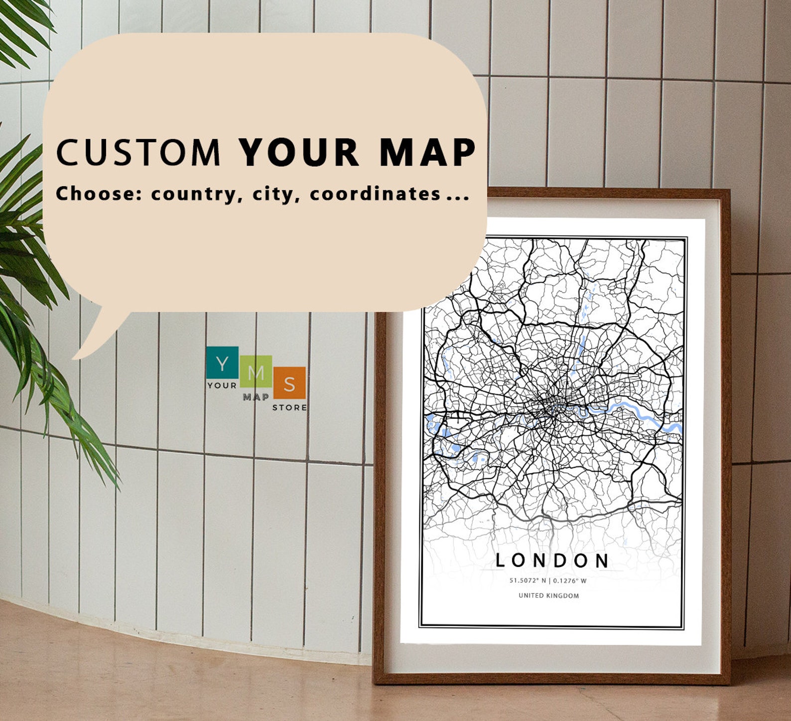 CUSTOM CITY Map, Printable Map, Hometown Personalized Map , Wall Art ...