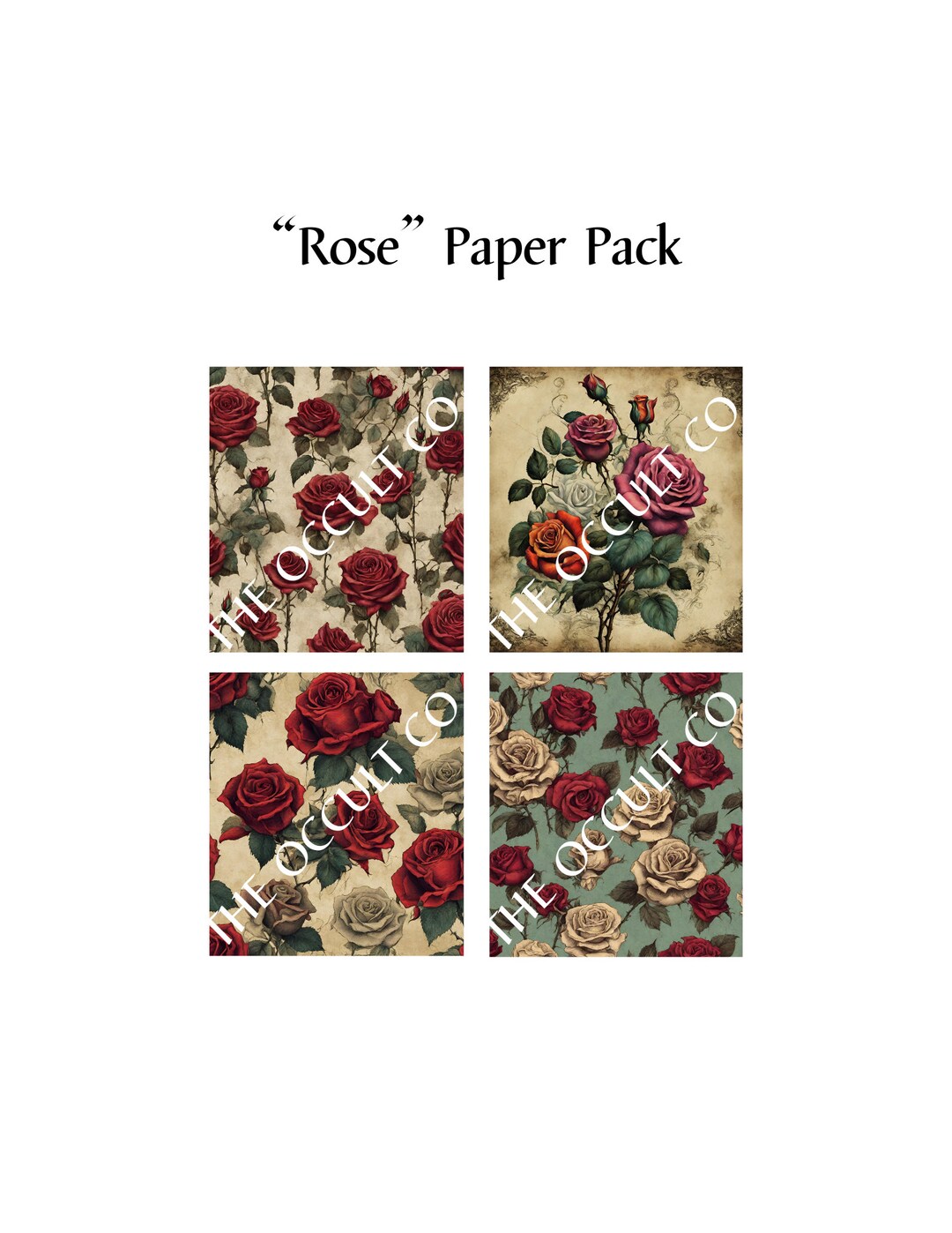 Roses Paper Pack - Etsy