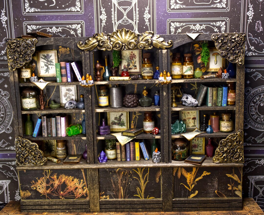 Large Miniature Apothecary Bookcase - Etsy