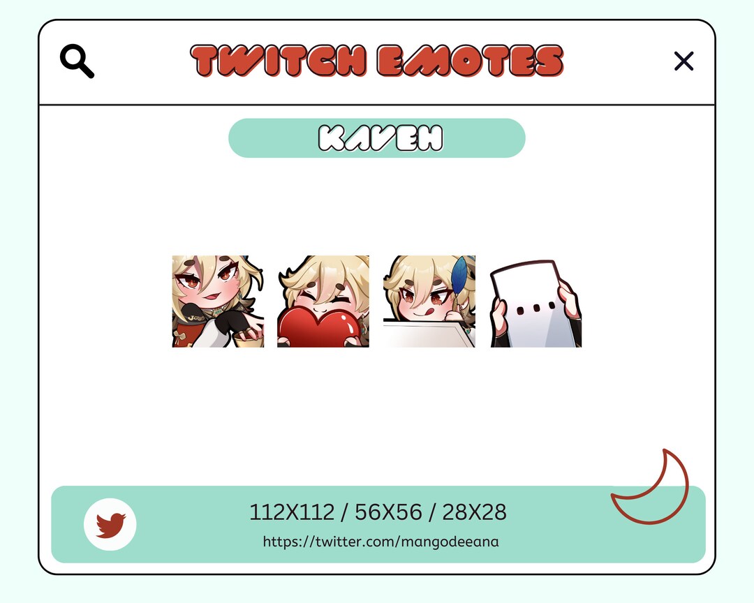 KAVEH EMOTES / Genshin Impact / Kaveh Emotes - Set of 4 Emotes / Emotes ...