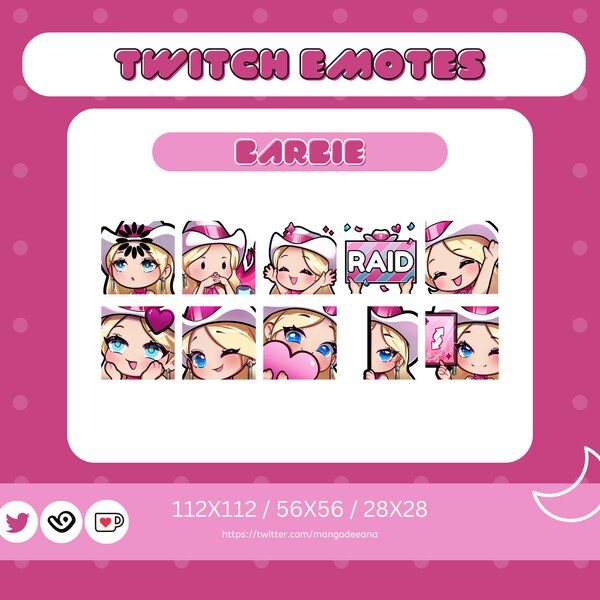 Barbie Twitch Emotes - Etsy Canada