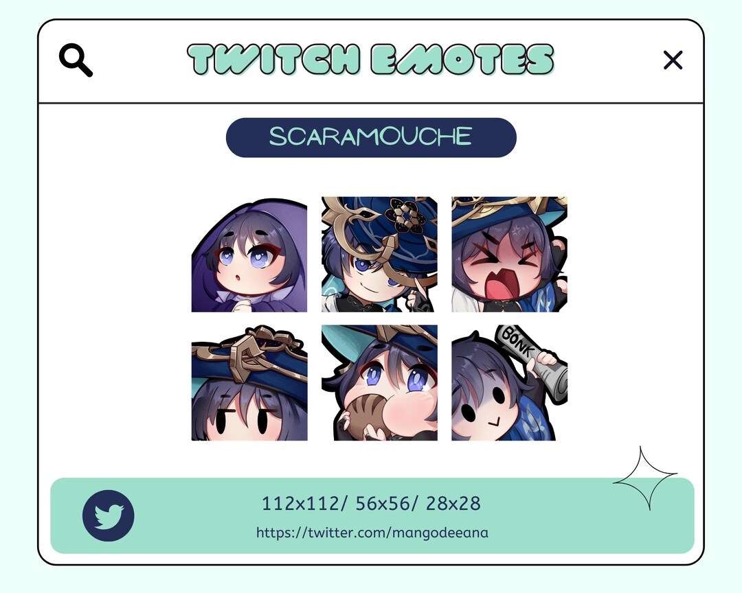 Genshin Impact Wanderer/ Scaramouche Emotes - Set of 6 / Emotes for ...