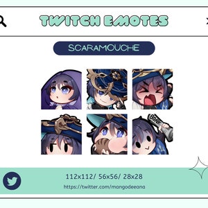 Genshin Impact Wanderer/ Scaramouche Emotes - Set of 6 / Emotes for ...