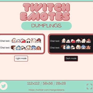 Twitch Dumpling Emotes - Set of 12 - Twitch, Discord, Twitch Emotes ...