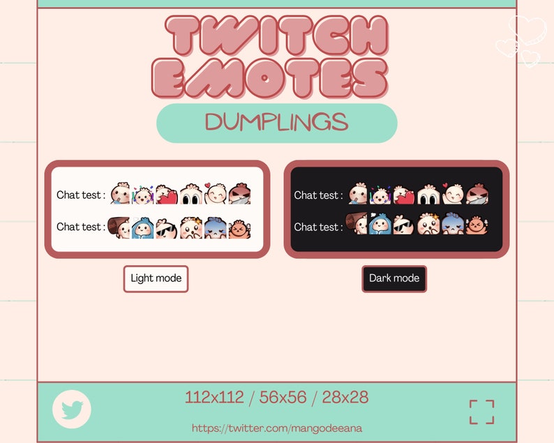 Twitch Dumpling Emotes - Set of 12 - Twitch, Discord, Twitch Emotes ...