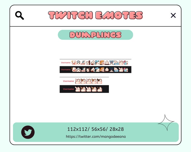 Twitch Dumpling Emotes - Set of 12 - Twitch / Discord / Twitch Emotes ...