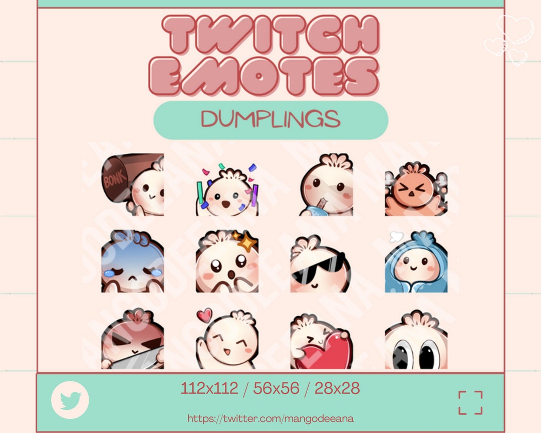 Twitch Dumpling Emotes - Set of 12 - Twitch, Discord, Twitch Emotes ...