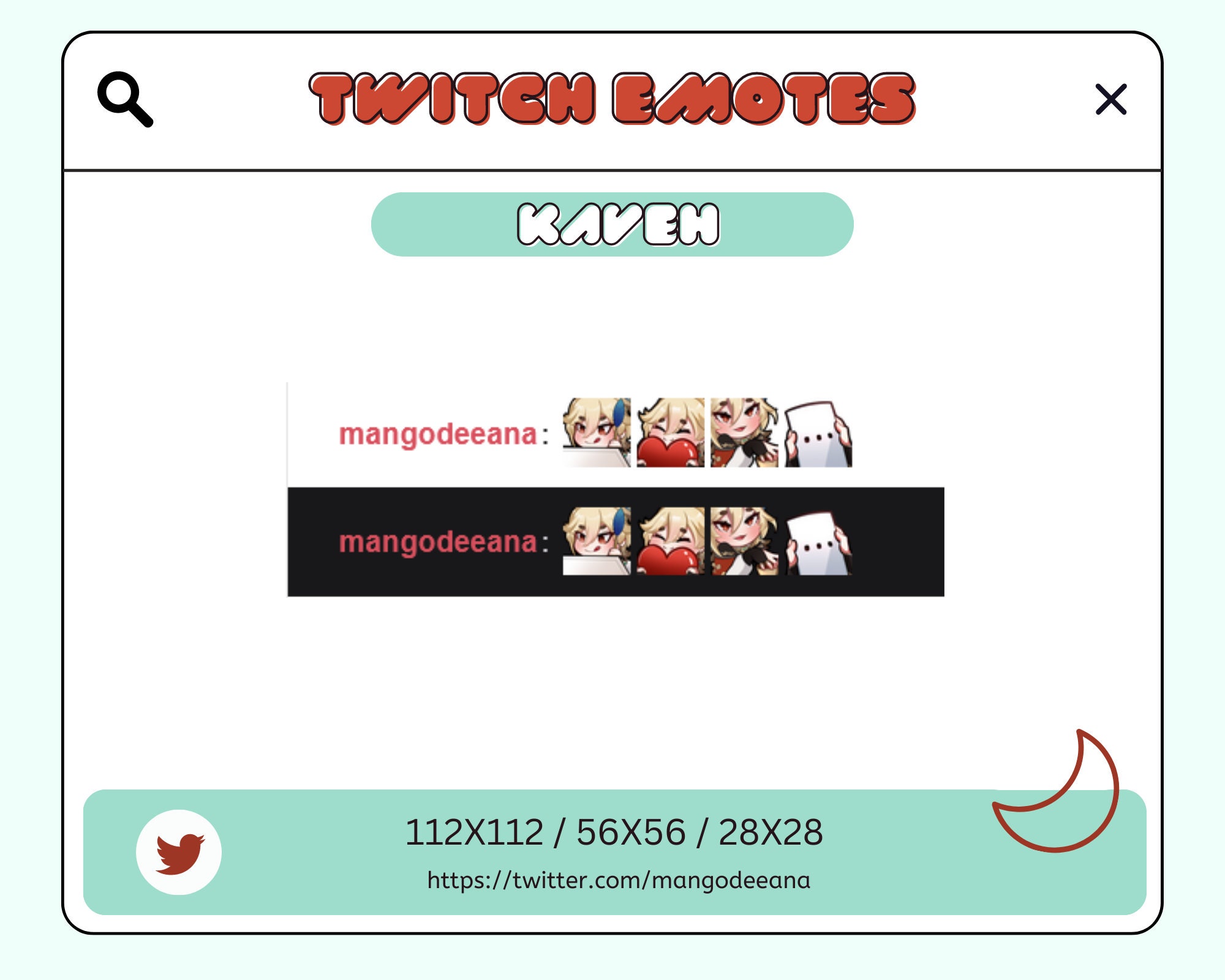 KAVEH EMOTES / Genshin Impact / Kaveh Emotes - Set of 4 Emotes / Emotes ...