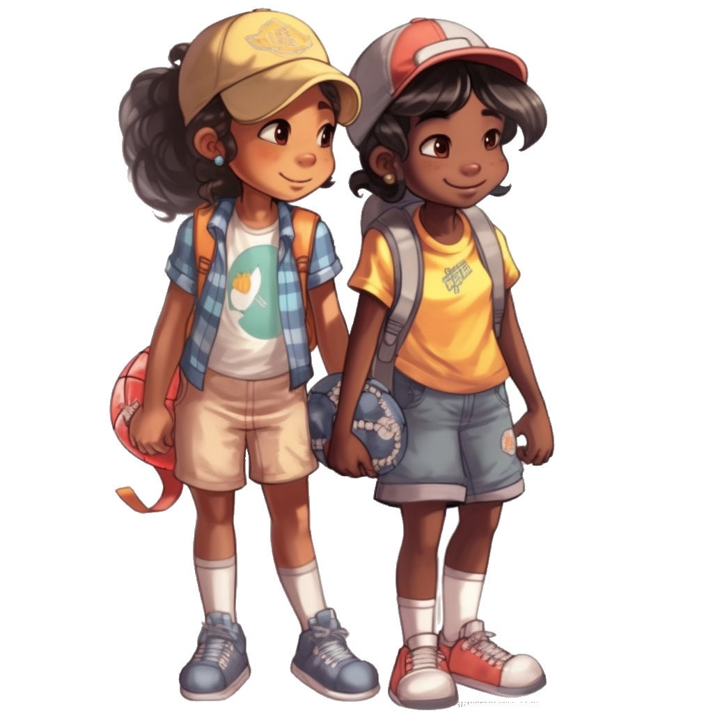 Girls of Color Chibi Clipart Bundle Multicultural Girl Chibi Mixed ...