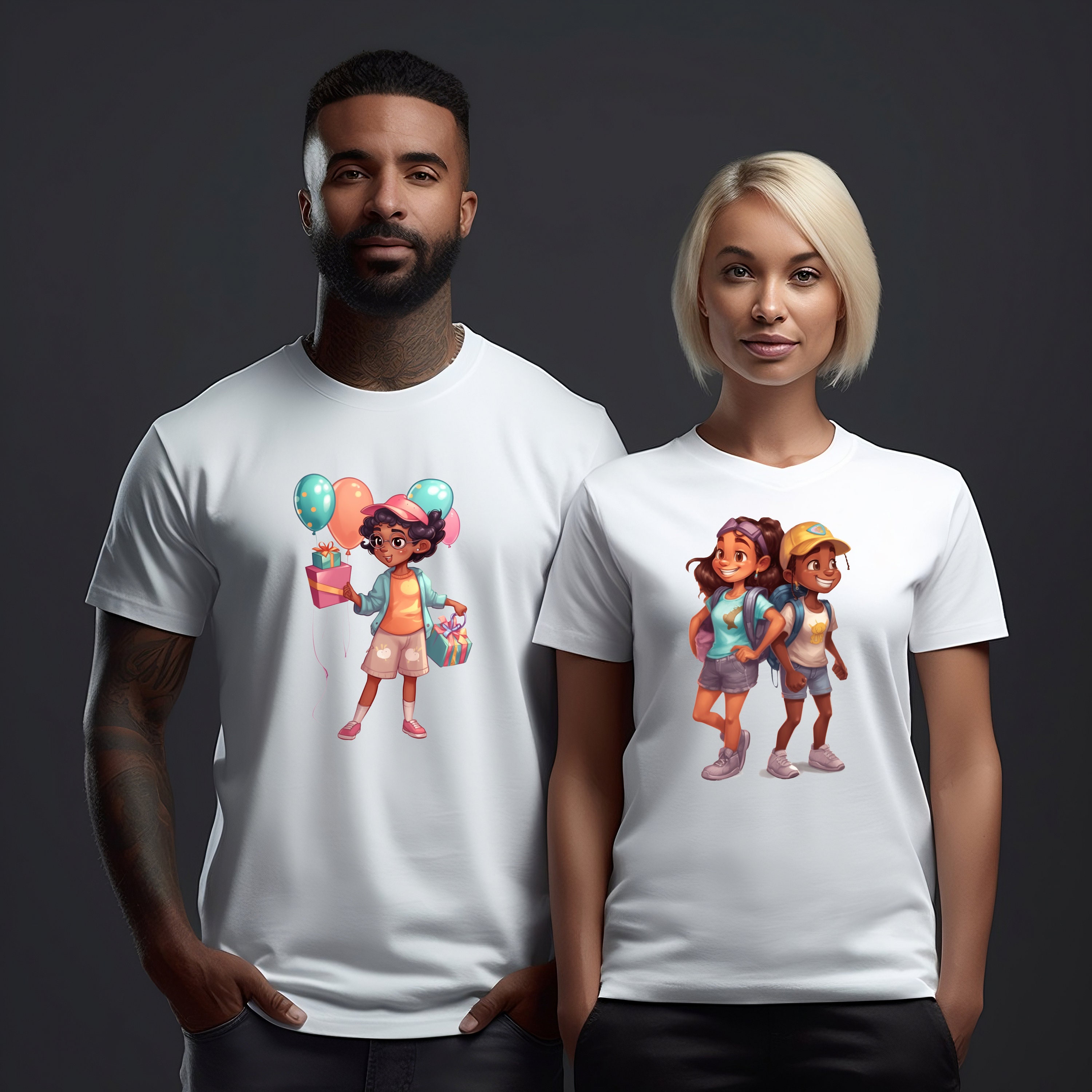 Girls of Color Chibi Clipart Bundle Multicultural Girl Chibi Mixed ...