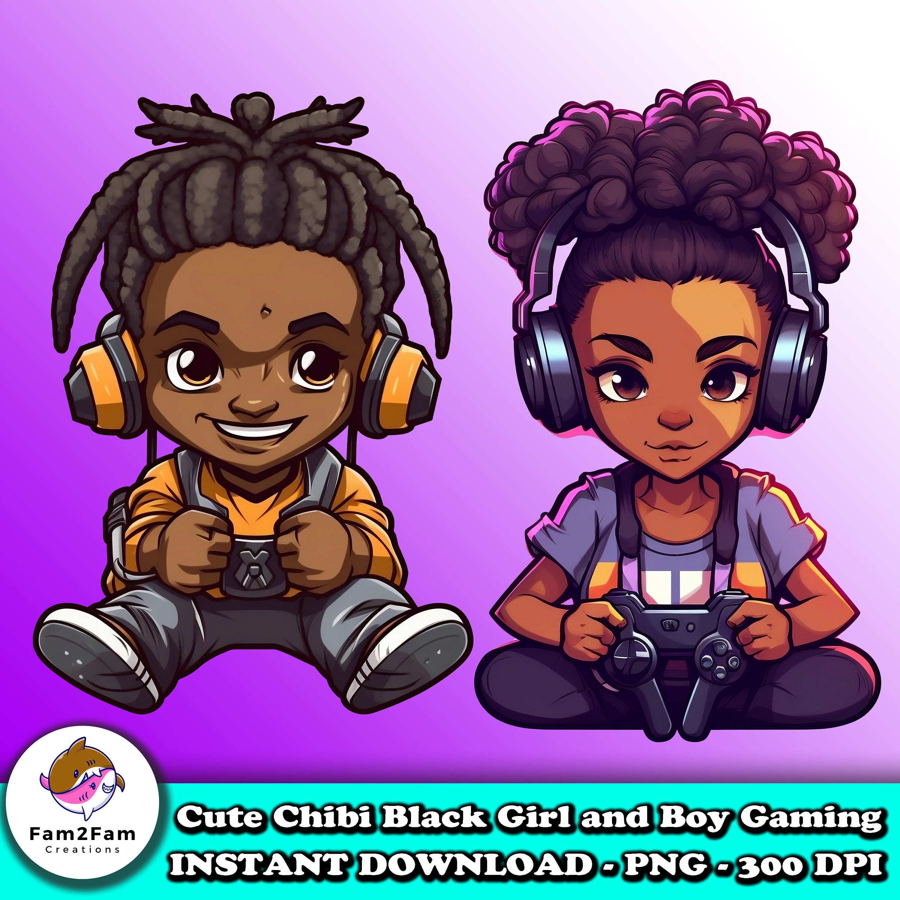 Cute Black Girl and Boy Clipart Black Girl and Boy Cartoon Clipart for ...