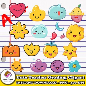 Cute Teacher Grading Clipart Educator Character Cartoon Clip Art Back ...
