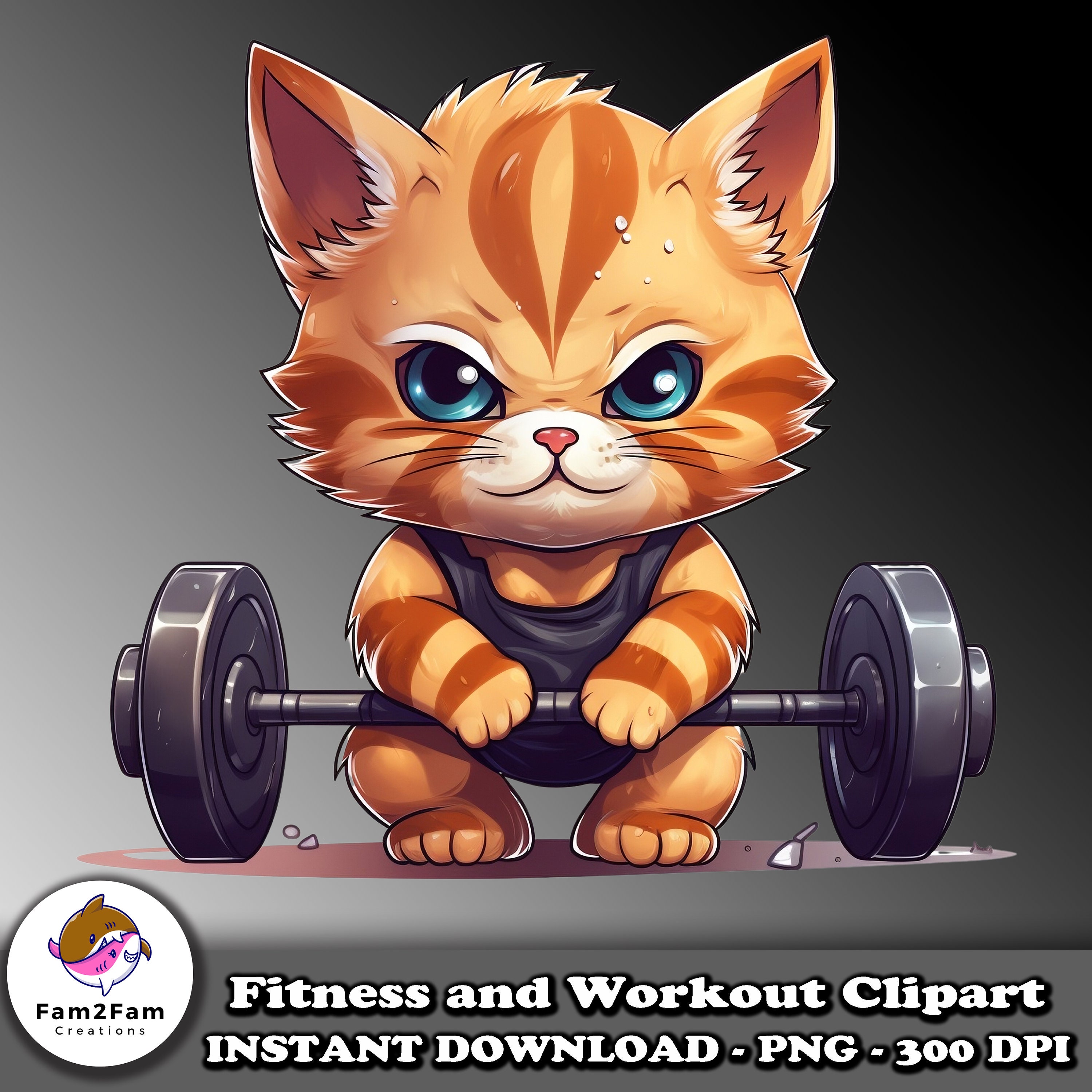Cute Workout Fitness Animals Clipart Bundle Gym Rats Fitness Clean PNG ...