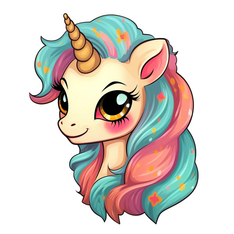 Unicorn Rainbow Unicorn Clipart Cute Unicorn PNG Instant Download ...