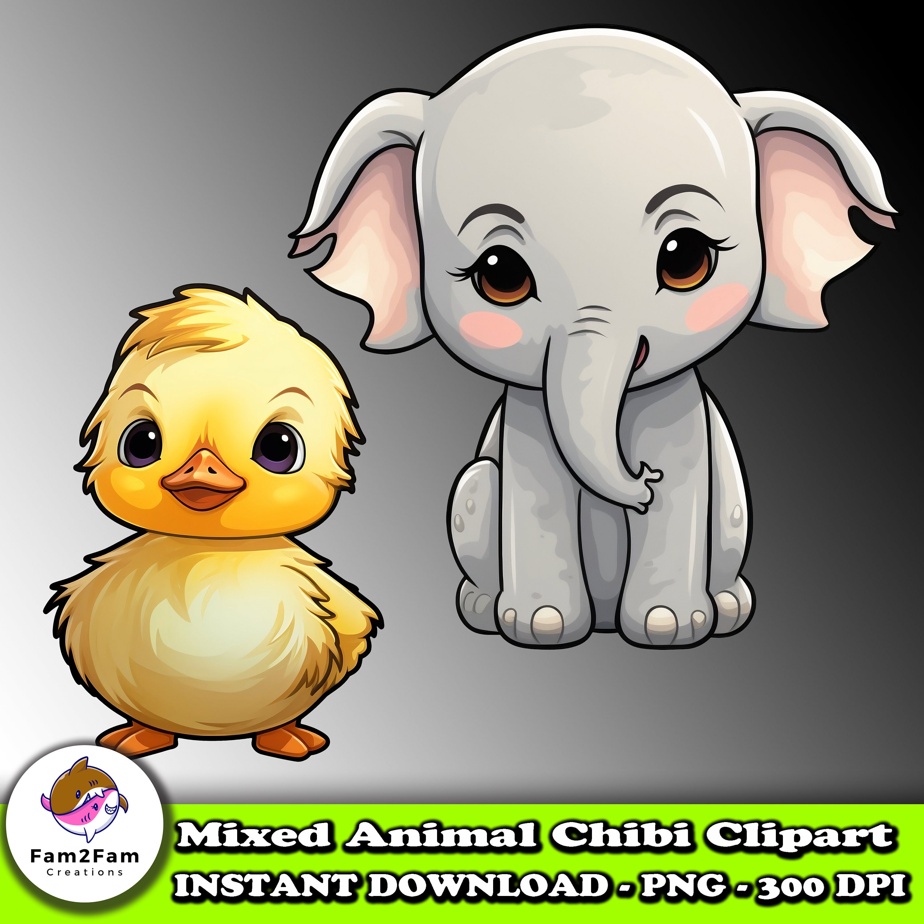 Cute Animal Clipart Chibi Style Designs Clipart Panda Clipart - Etsy
