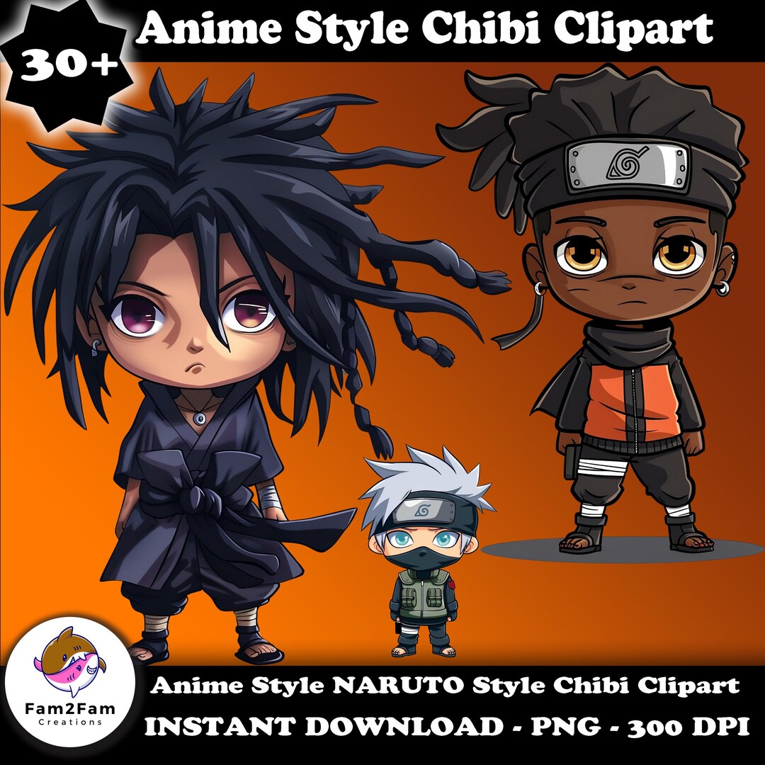 Anime Style Chibi Clipart Bundle Cool Style Characters Clipart Chibi ...